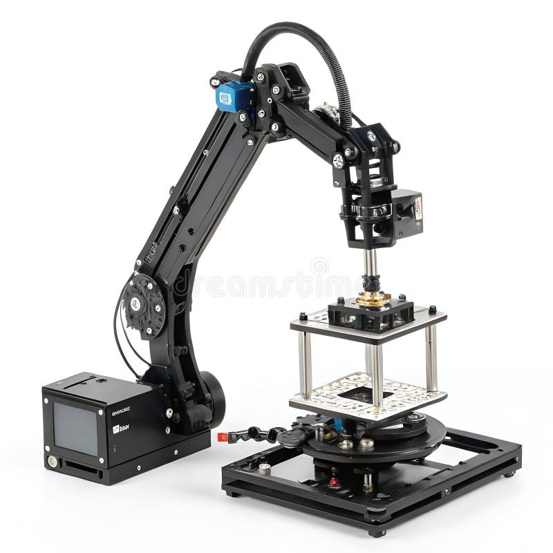 Robot Arm 3D Printer stock illustration. Illustration of design - 357275071