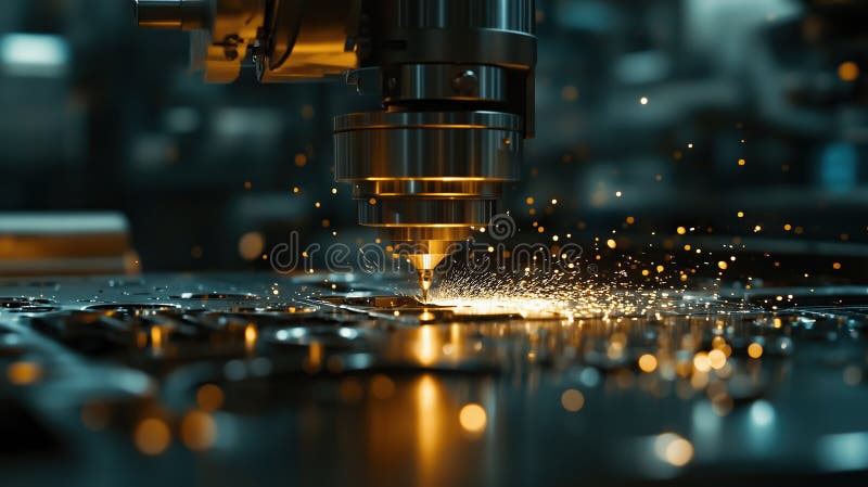 Robot Arm Engraving Components with Laser Precision Stock Photo - Image of technology ...