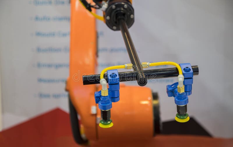 Robot Arm for Glass Pick and Place Stock Photo - Image of industry ...