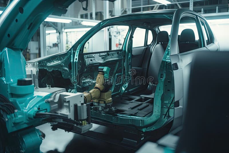 Robot Arm Guiding Human Worker in the Assembly of a Car Stock ...
