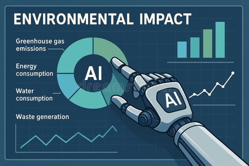 Robot Arm Highlighting CO? Emissions Trend on Environmental Impact ...