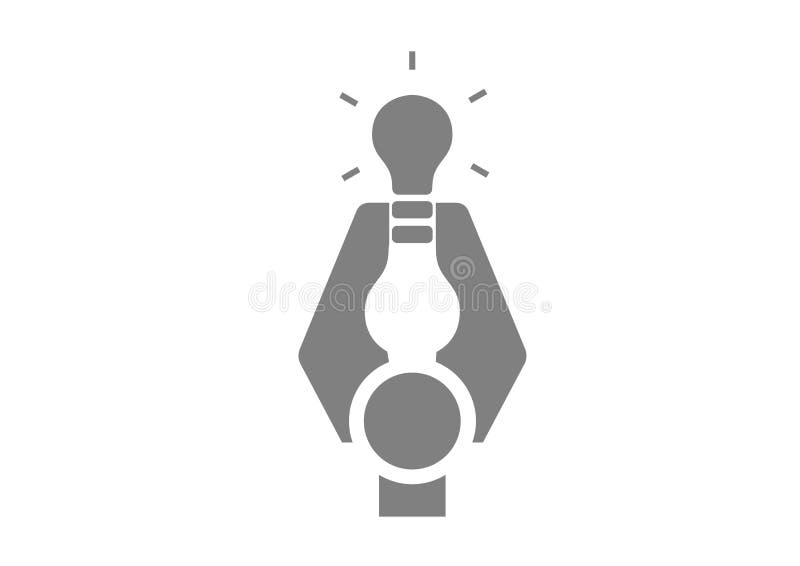Robot Arm Holding a Light Bulb - Logo Stock Vector - Illustration of ...