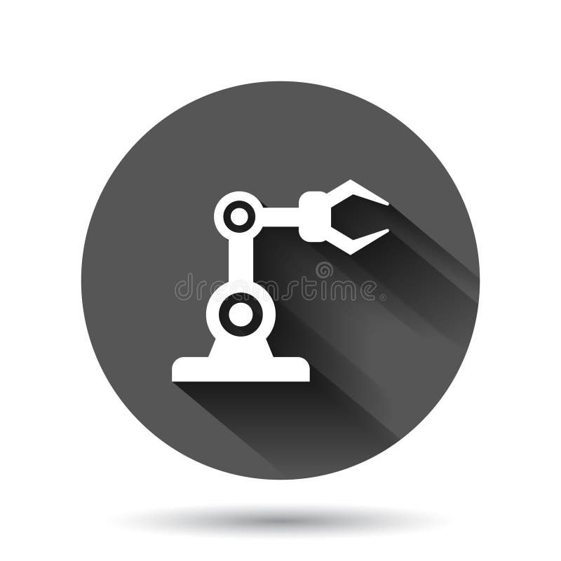 Robot Arm Icon in Comic Style. Mechanic Manipulator Cartoon Vector ...