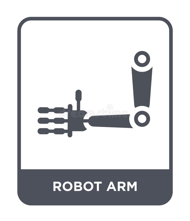 Robot Arm Icon in Trendy Design Style. Robot Arm Icon Isolated on White ...