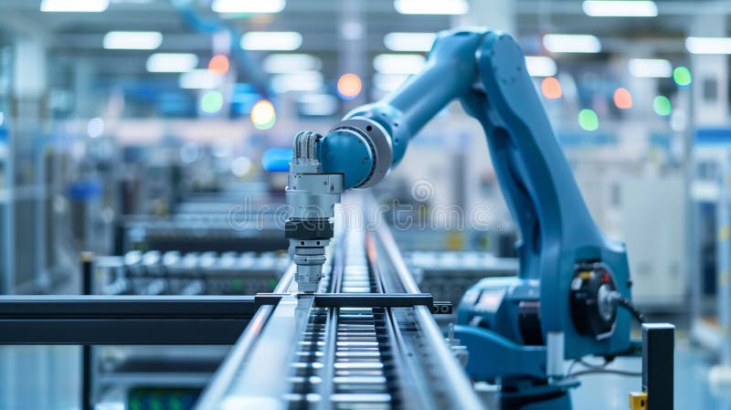 Robot Arm Inside Electronics. Advanced Technology Industry Background ...