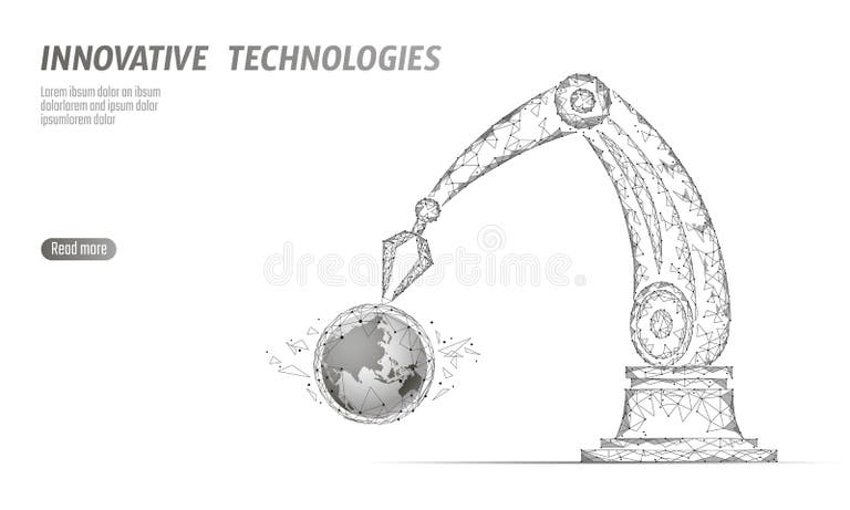 Robot Arm Low Poly Manipulator. Earth Ecology Construct Assembly ...