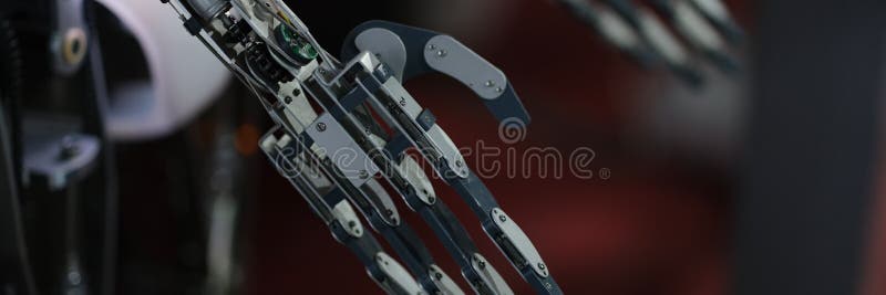 Robot Arm and Machine Learning of Contact and Consciousness Stock Image ...