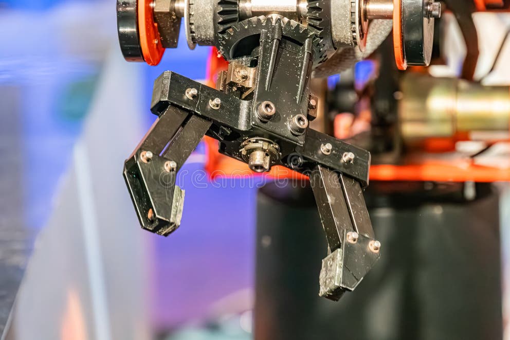 Robot Arm, Metallic Structure, Overhead Light, Sharp Shadows, Multiple ...