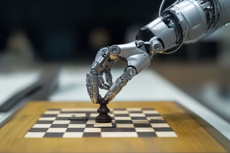 Robot Arm Playing Chess: Futuristic Technology in Strategy Games Stock ...
