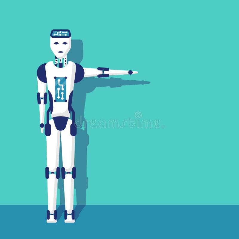 Robot Arm Pointing Direction Stock Vector - Illustration of icon, chat ...