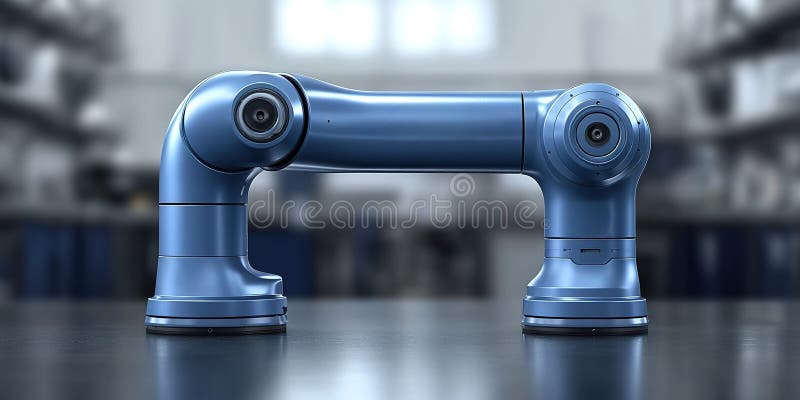 Robot Arm Positioned on a Workbench in a High-tech Manufacturing ...