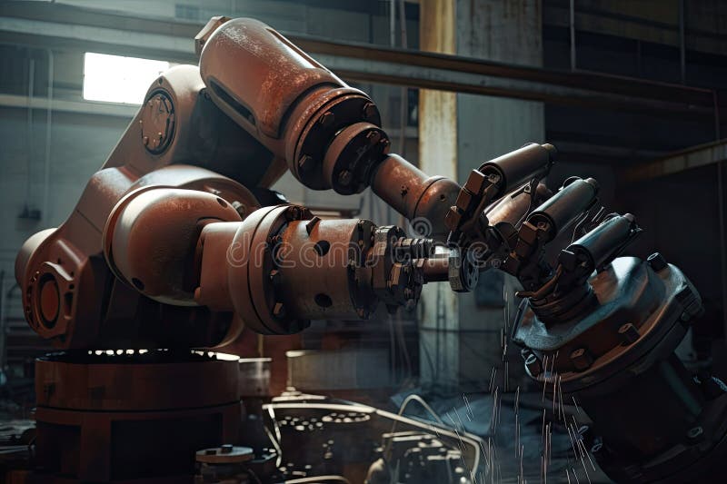 Industrial Robot Undergoing Maintenance and Repair, with Its Various ...