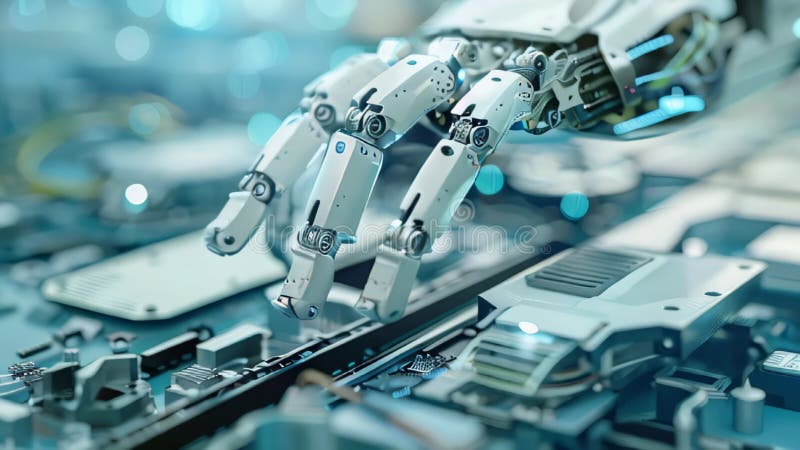 Robot Arm Showcasing Advanced High Precision in Delicate Electronic ...