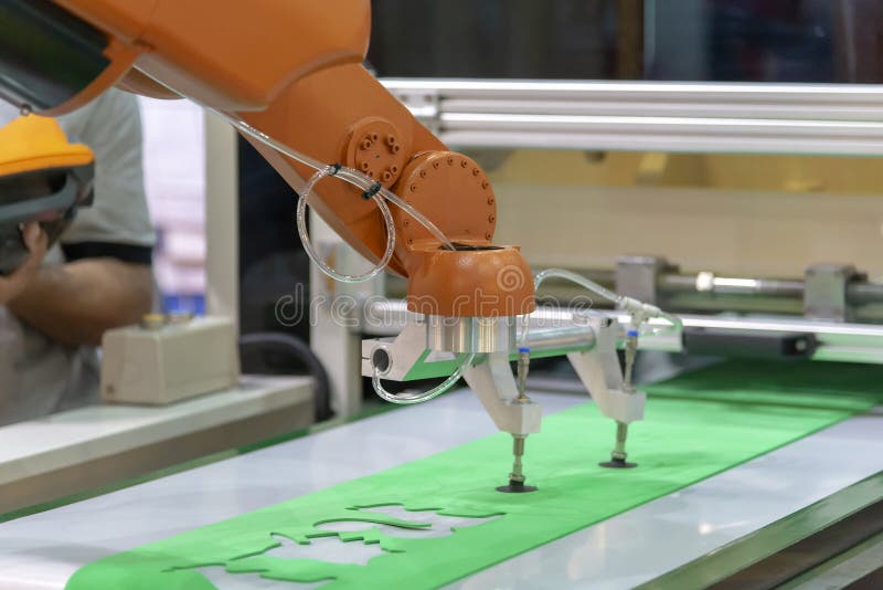The Robotic Arm in Trimming Production Line. Stock Image - Image of ...