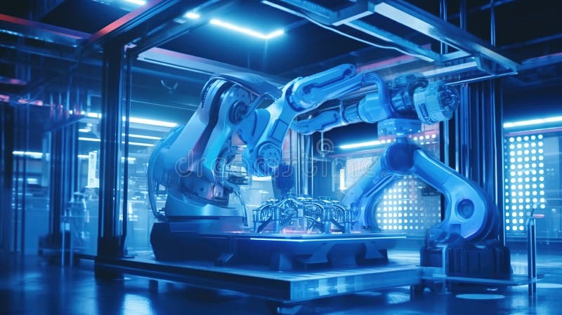 Robot Arms in Communication Network Concept. Industrial Technology ...