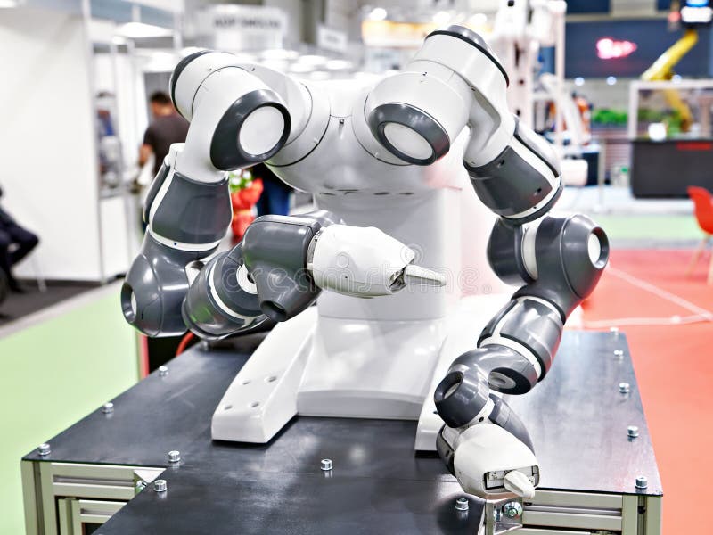 Robot with Arms Manipulator Stock Image - Image of control, artificial ...