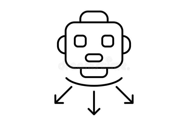 Robot Arrow Line Icon Website Symbol Artificial Intelligence Black Sign ...