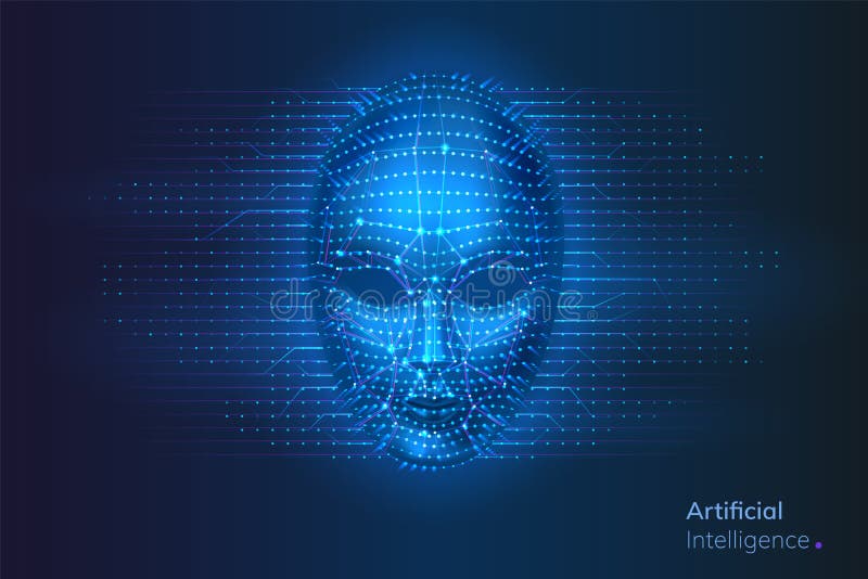 Robot or Artificial Intelligence, AI Cyber Face Stock Vector ...