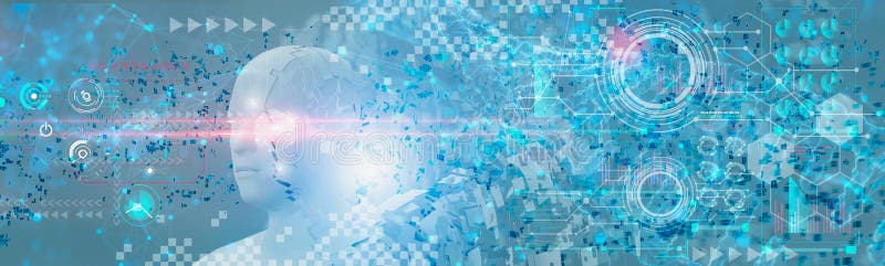 Robot Artificial Intelligence or AI,research and Analysis DNA in ...