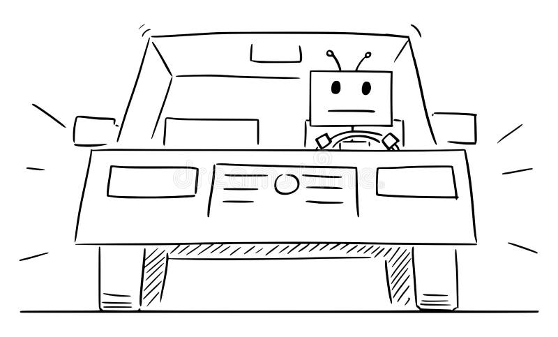Robot or Artificial Intelligence As Driver in Car, Autonomous Driving ...