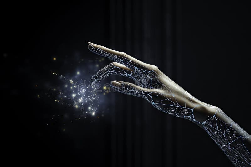 Robot and Artificial Intelligence Conquering the World. Robot Hand ...