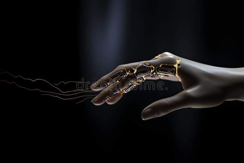 Robot and Artificial Intelligence Conquering the World. Robot Hand ...