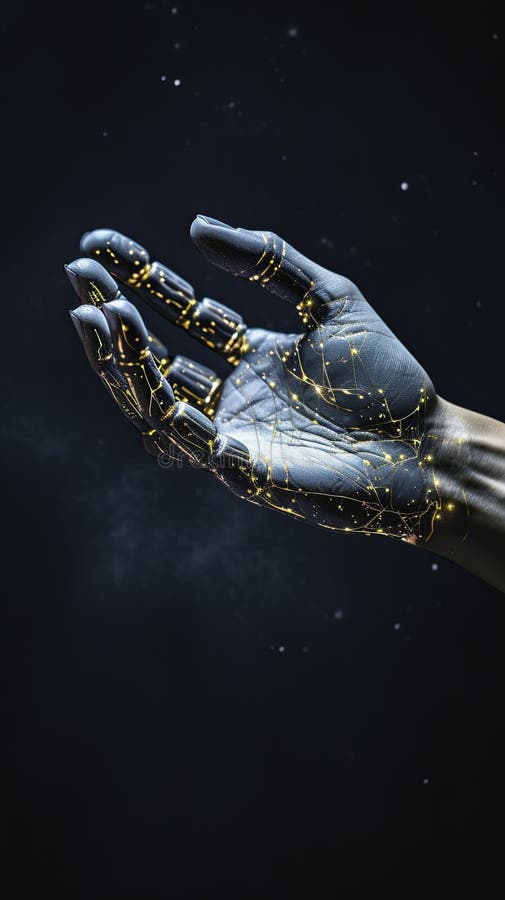 Robot and Artificial Intelligence Conquering the World. Robot Hand ...