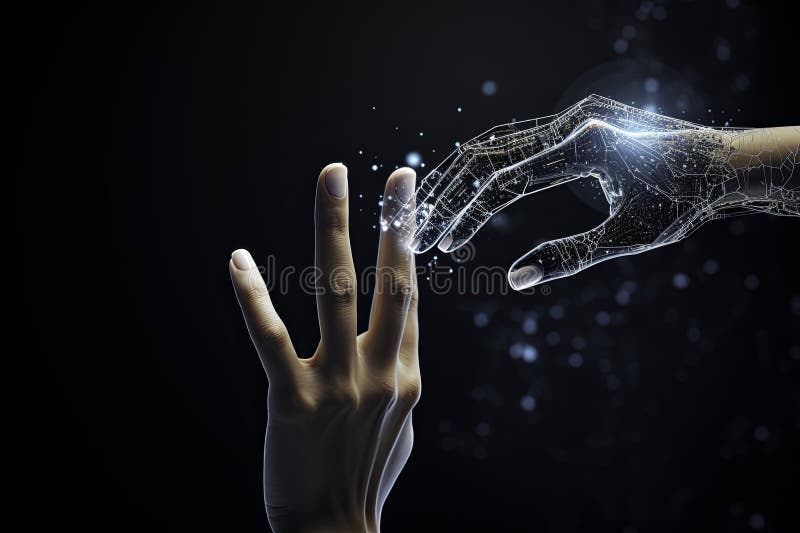 Robot and Artificial Intelligence Conquering the World. Robot Hand ...