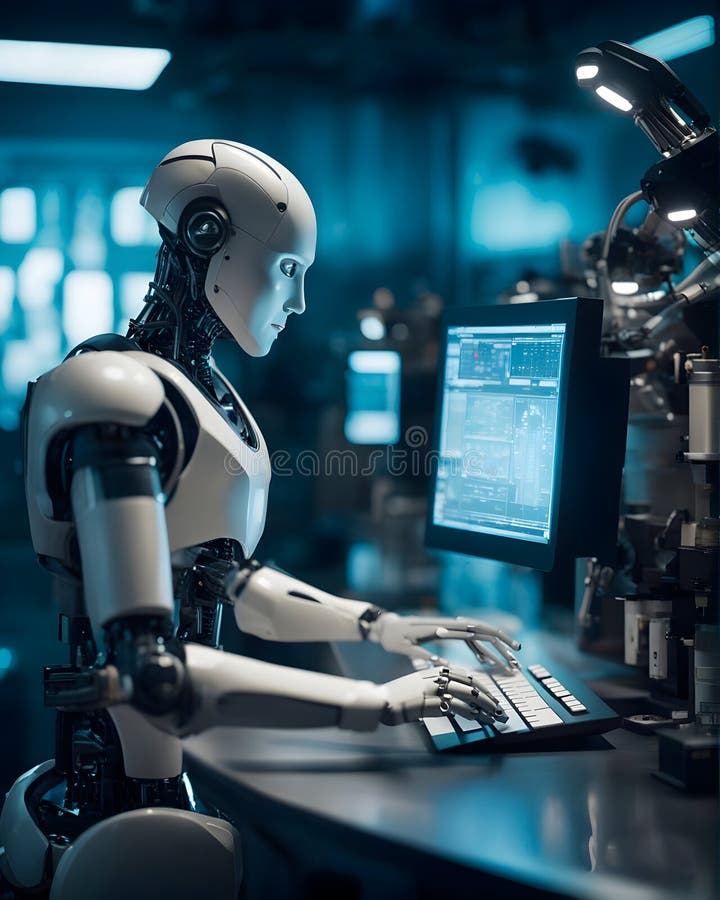 Robot with Artificial Intelligence Designed in a Laboratory Studying ...