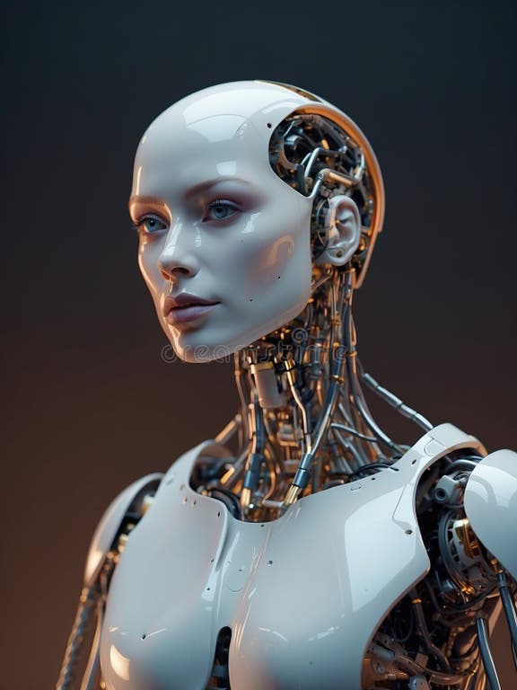 Robot, Artificial Intelligence in the Form of a Human Robot. Generative ...