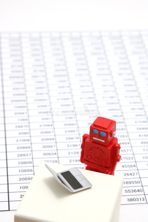 Robot or Artificial Intelligence and Laptop on Graphs and Charts ...