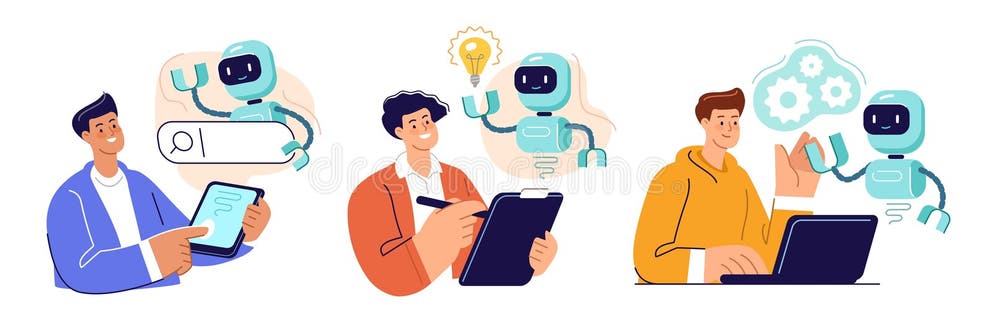 Robot with Artificial Intelligence and People Communication. AI ...