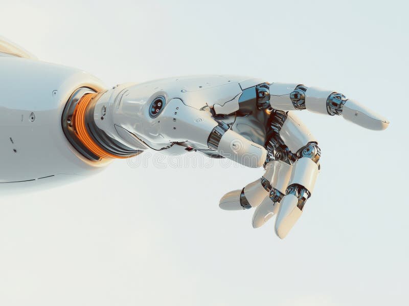 A Robot with Artificial Intelligence Pointing at a Point Stock Photo ...