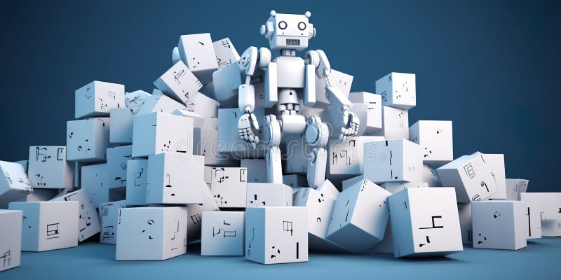 Robot Artificial Intelligence with Product or Cardboard Box.order ...