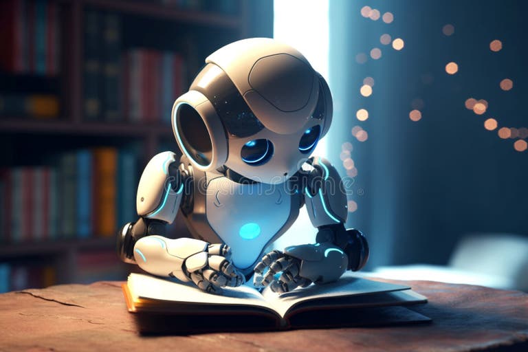 Robot Artificial Intelligence for Student Homework. Education, Future Concept Stock Illustration ...