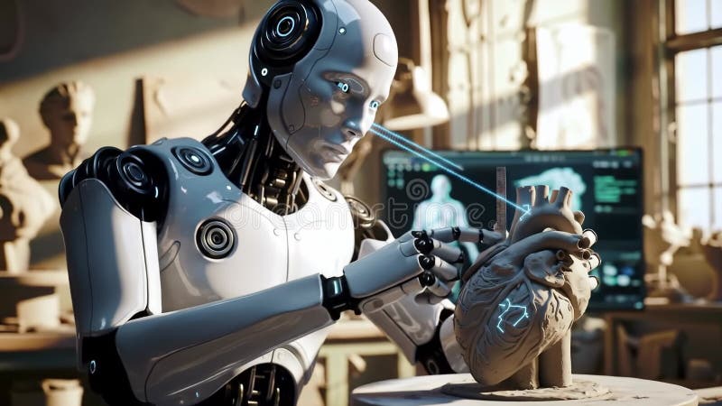 Robot Artisan Creates Intricate Heart Sculpture in a Modern Workshop ...