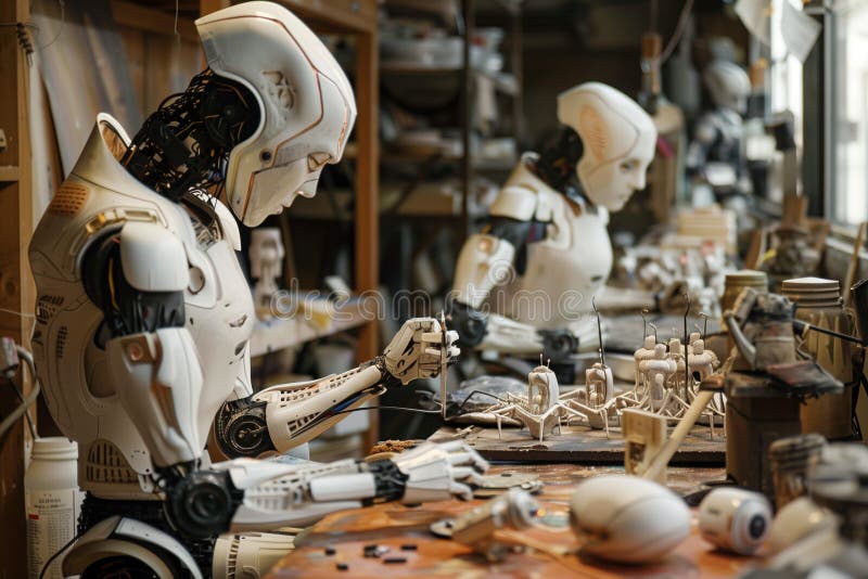 Robot Artists Creating Intricate Sculptures and Paintings in an Art ...