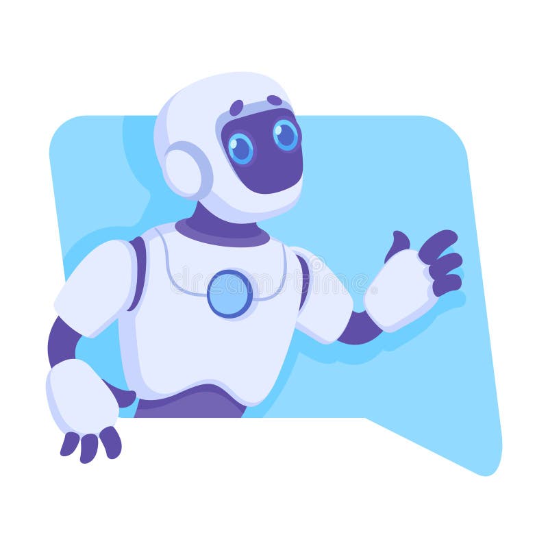 Robot As Smart Android Assistant Machine Vector Illustration Stock ...