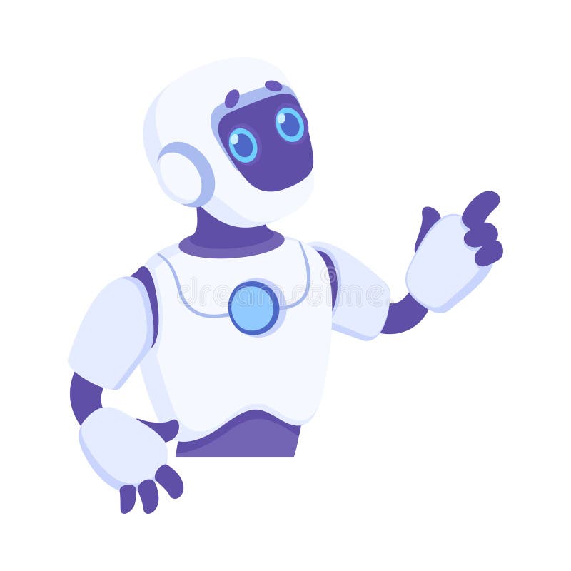 Robot As Smart Android Assistant Machine Vector Illustration Stock ...