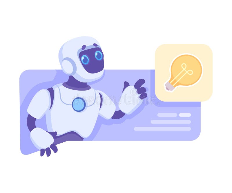 Robot As Smart Android Assistant Machine Vector Illustration Stock ...