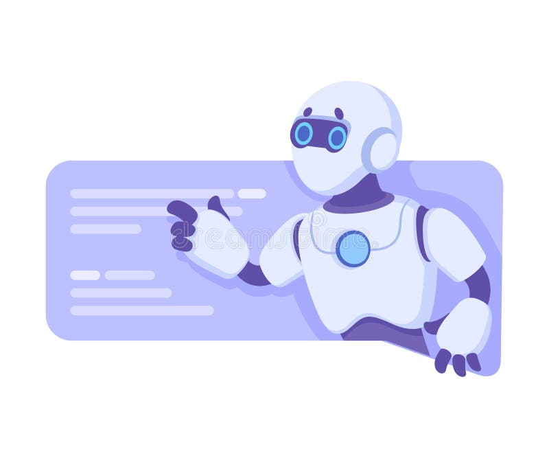 Robot As Smart Android Assistant Machine Vector Illustration Stock ...
