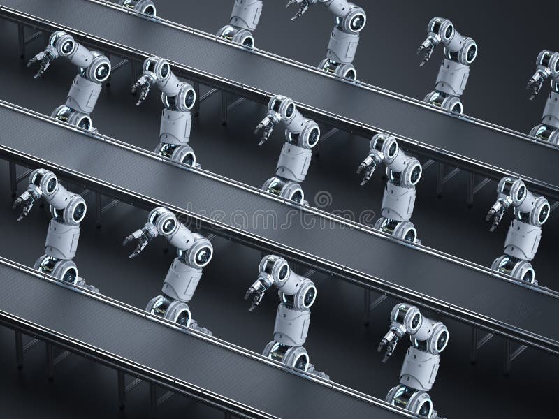Robot Assembly Line In Car Factory Stock Illustration - Illustration of ... Robot Assembly Line In Car Factory Stock Illustration - Illustration of ...