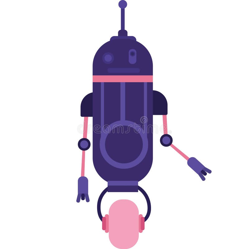 Robot Assistant Clean Vector Domestic Machine Icon Stock Vector ...