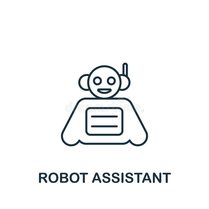 Robot Assistant Icon. Line Simple Industry 4.0 Icon for Templates, Web ...