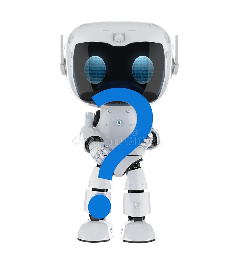 Robot Assistant Personnel Avec Point D'interrogation Illustration Stock ...
