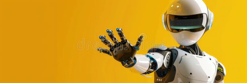 Robot Assistant Shows with His Hand Stop, Danger, Mobile Chatbot ...