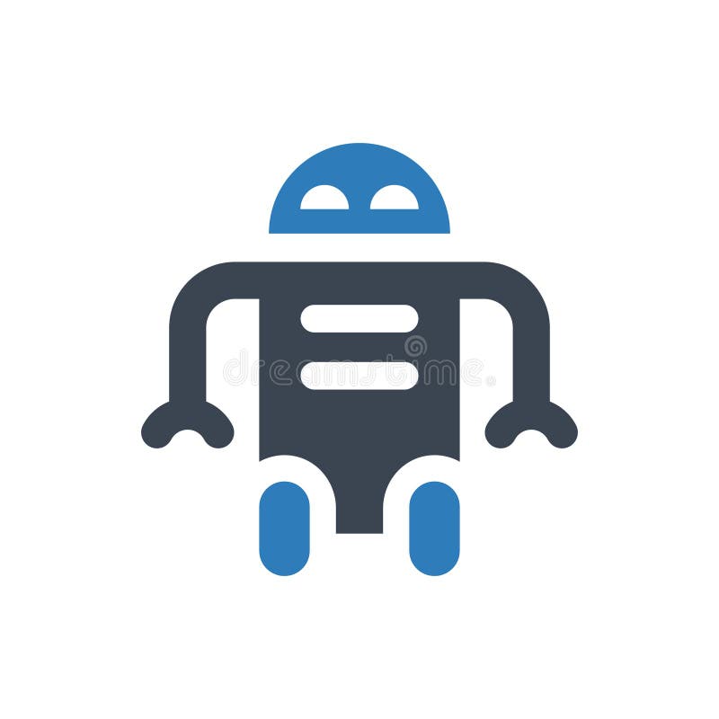 Robot assistants icon stock vector. Illustration of interactive - 262613172