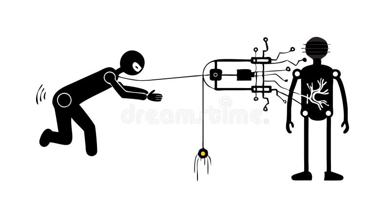 Robot Assisting Human. Aid and Support, Vector Design Generative AI ...