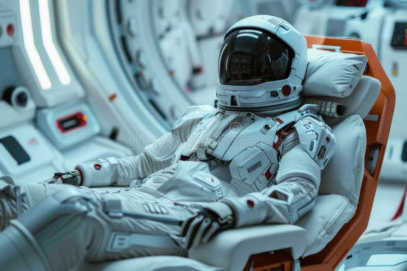 Robot Astronaut in Spaceship, Technology Development Stock Image ...