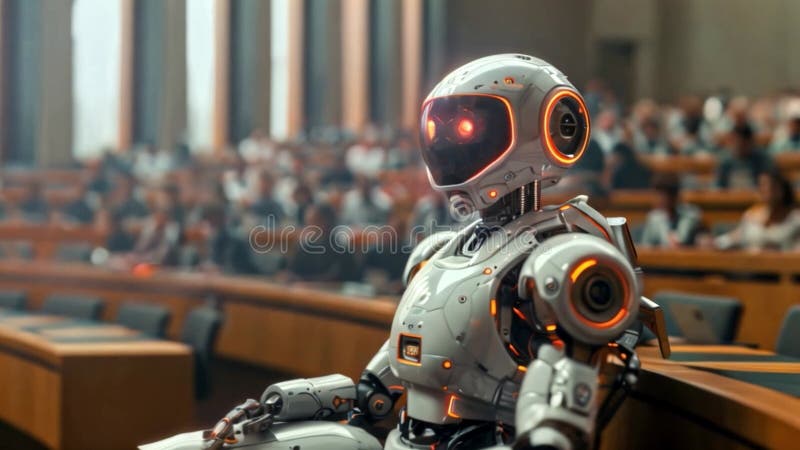 Robot Attending Conference stock footage. Video of conference - 324019870